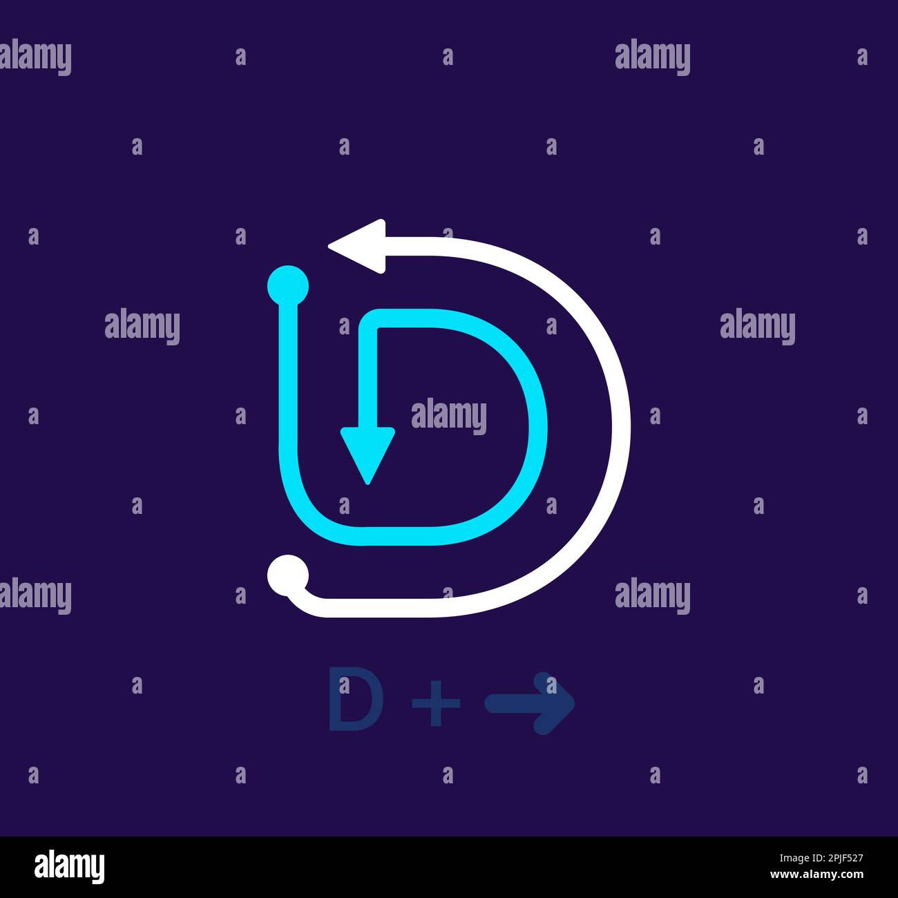 Linear letter D logo. Unique logo. Abstract letter simple rotating ...