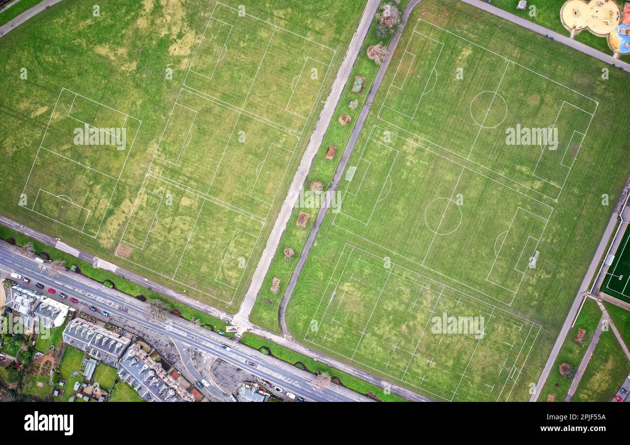 Football pitch aerial view from high above Stock Photo - Alamy