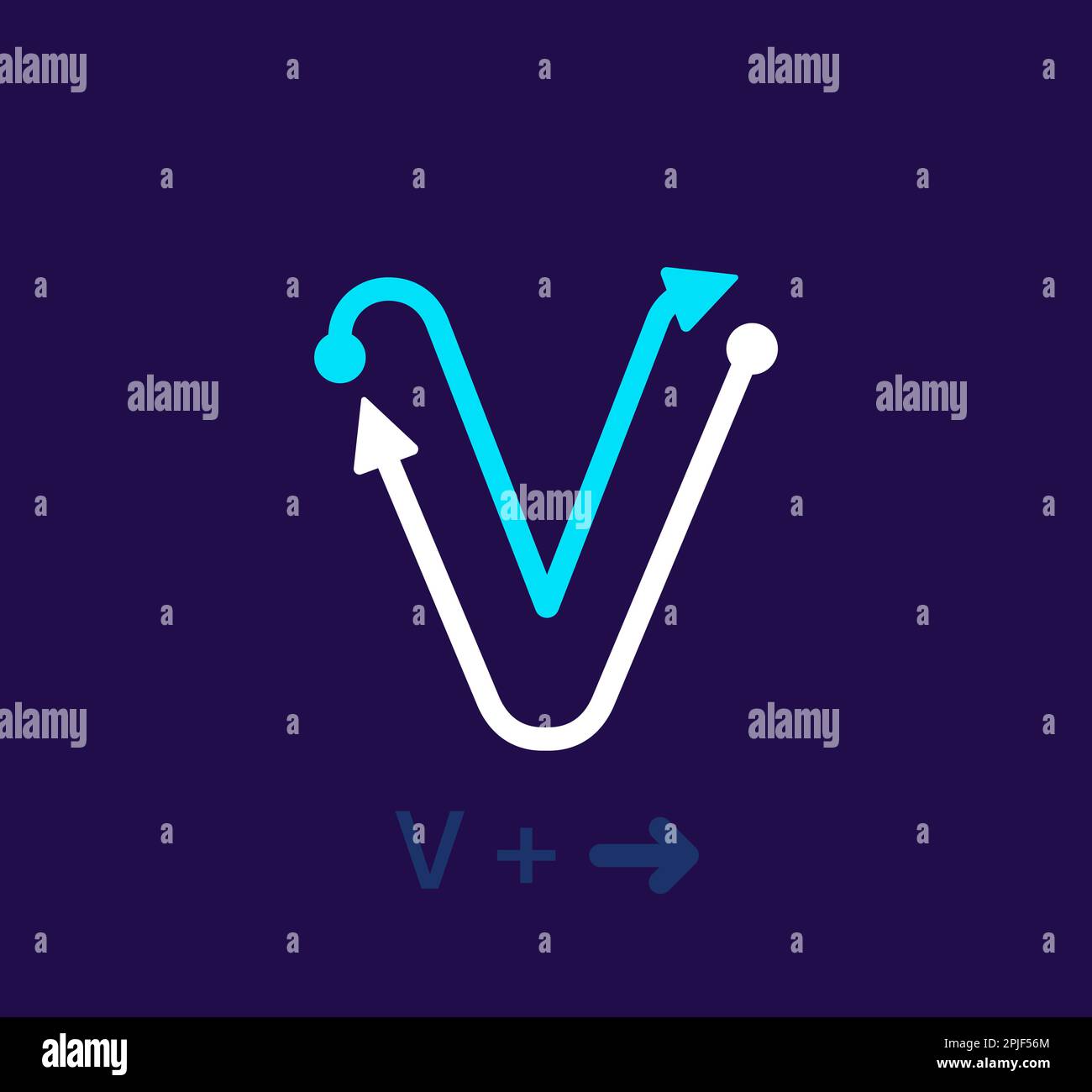 Linear letter V logo. Unique logo. Abstract letter simple rotating ...