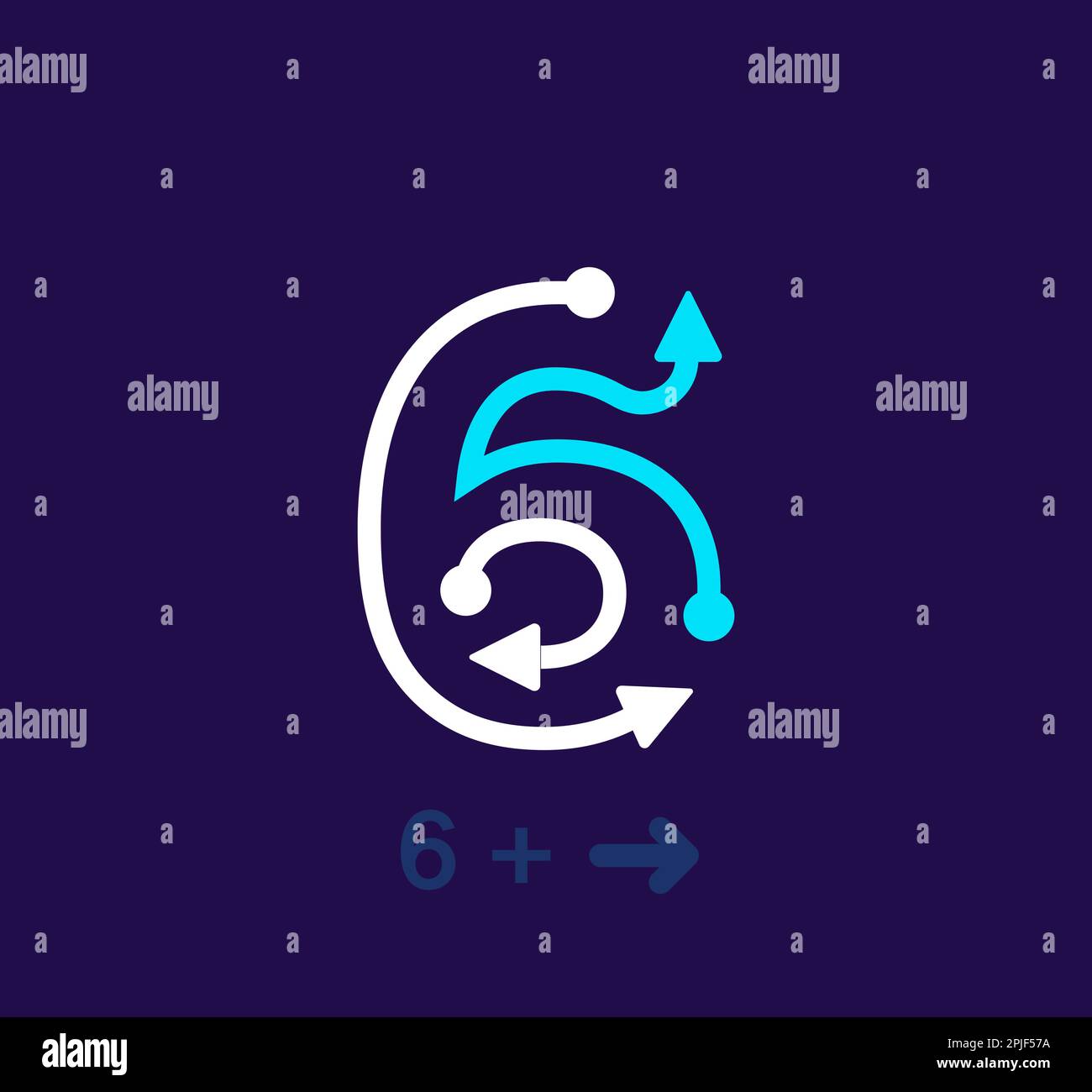 Linear number 6 logo. Unique logo. Abstract number, simple rotating ... Linear number 6 logo. Unique logo. Abstract number, simple rotating ...