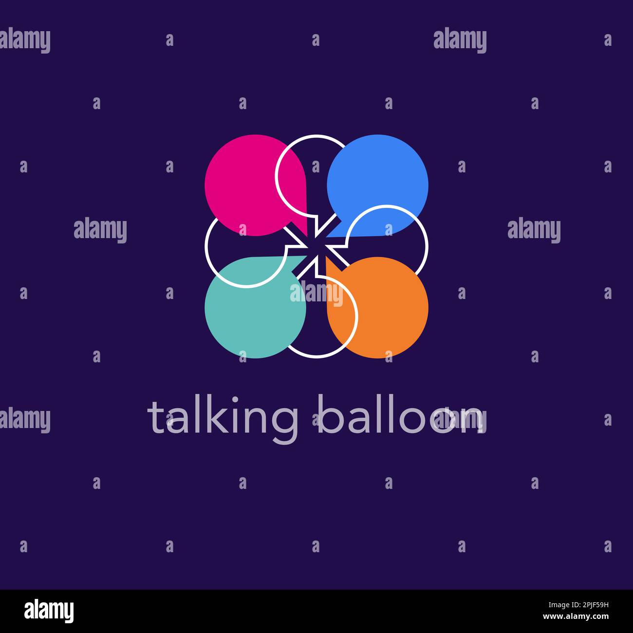 Nested speech bubble logo. meeting ideas. Unique color transitions ...