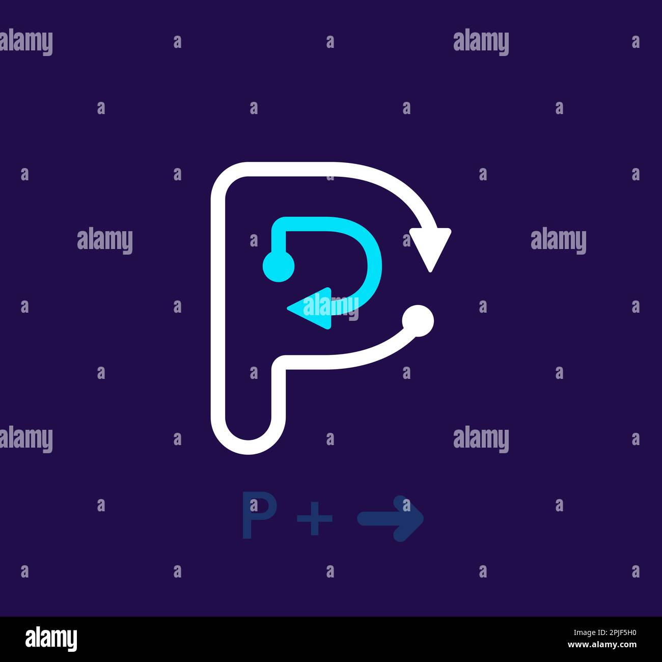 Linear letter P logo. Unique logo. Abstract letter simple rotating ...