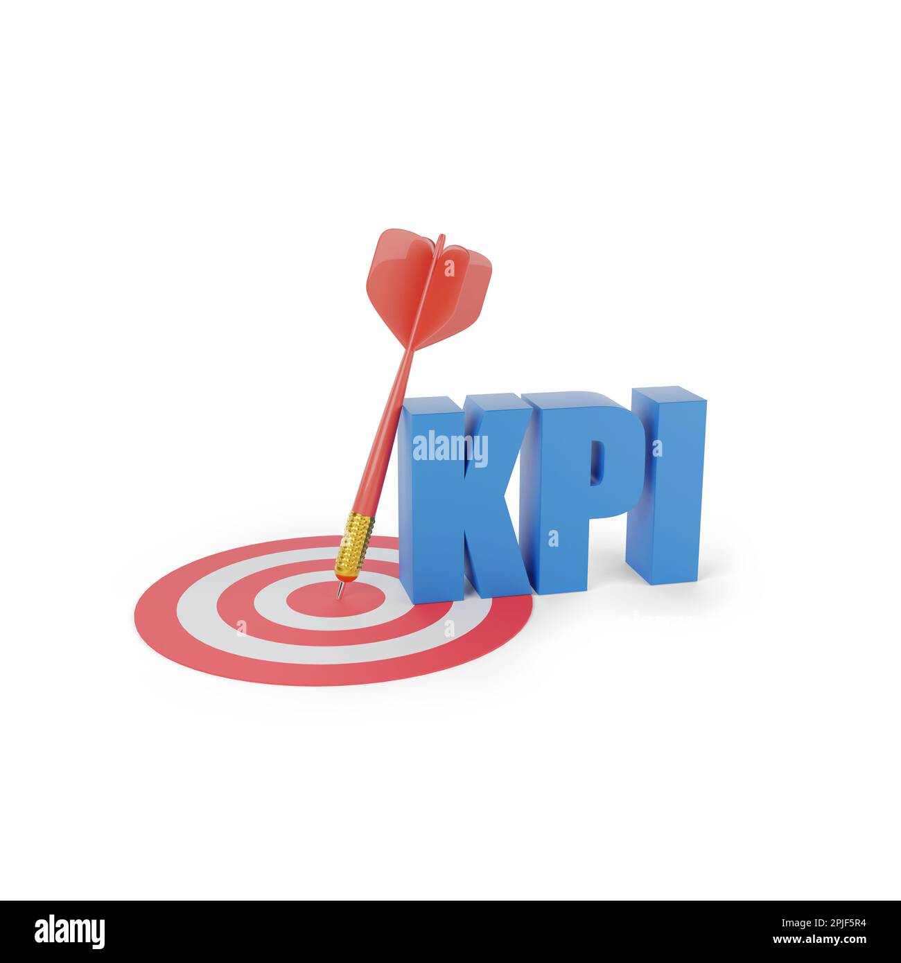 Dart with KPI solid text isolated on white background. Key Performance ...
