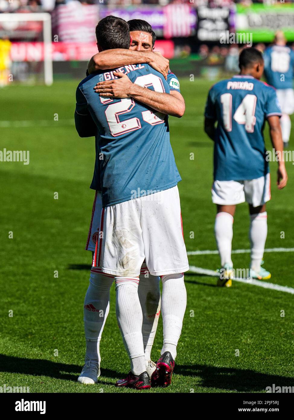 Rotterdam - Santiago Gimenez of Feyenoord celebrates the 1-2 during the ...