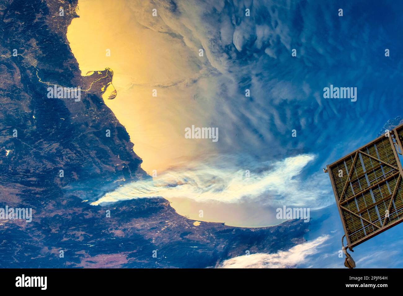 Large wildfire in Spain. Digital Enhancement. Elements by NASA Stock ...