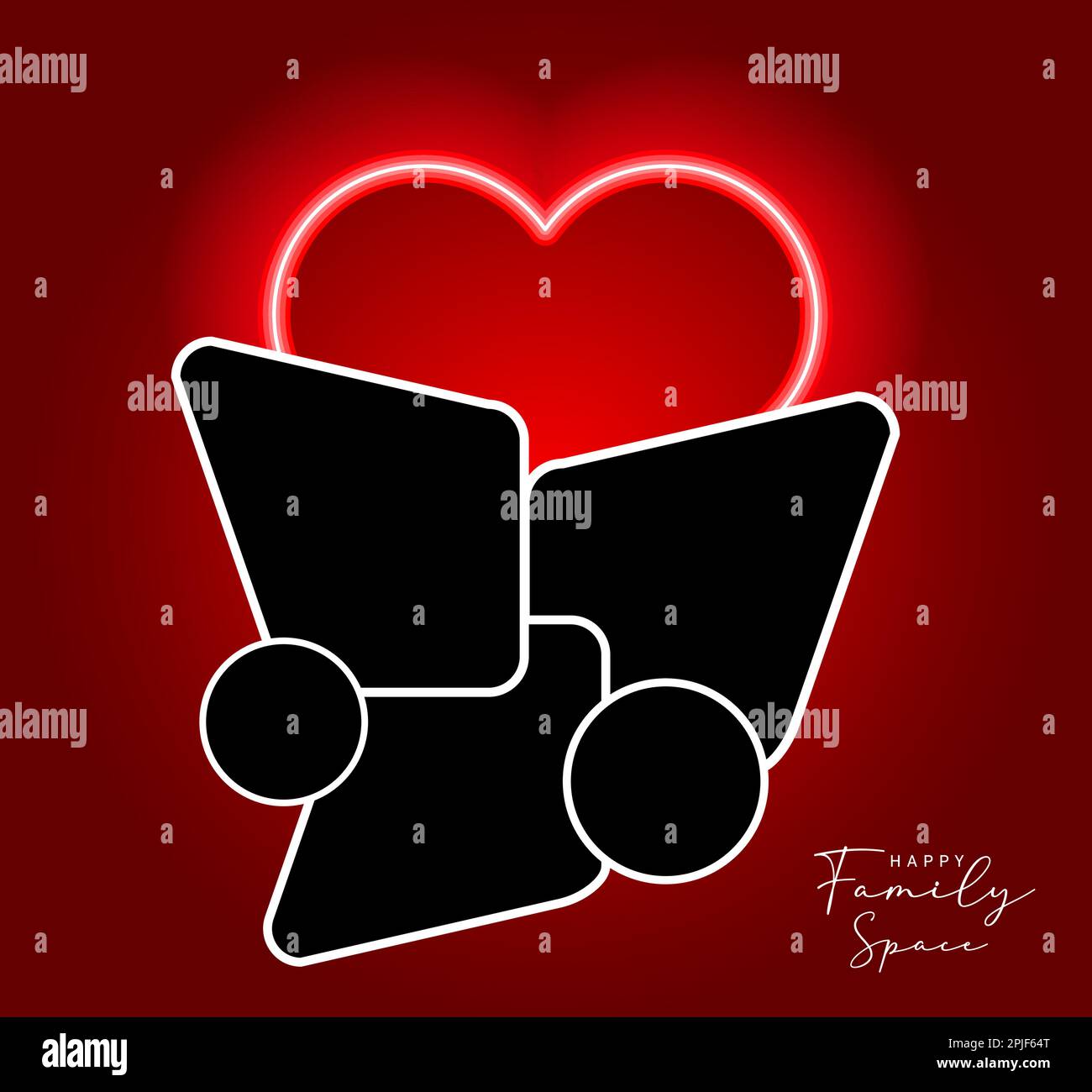 Happy Valentine's day ready modern design template. Geometrical shapes ...