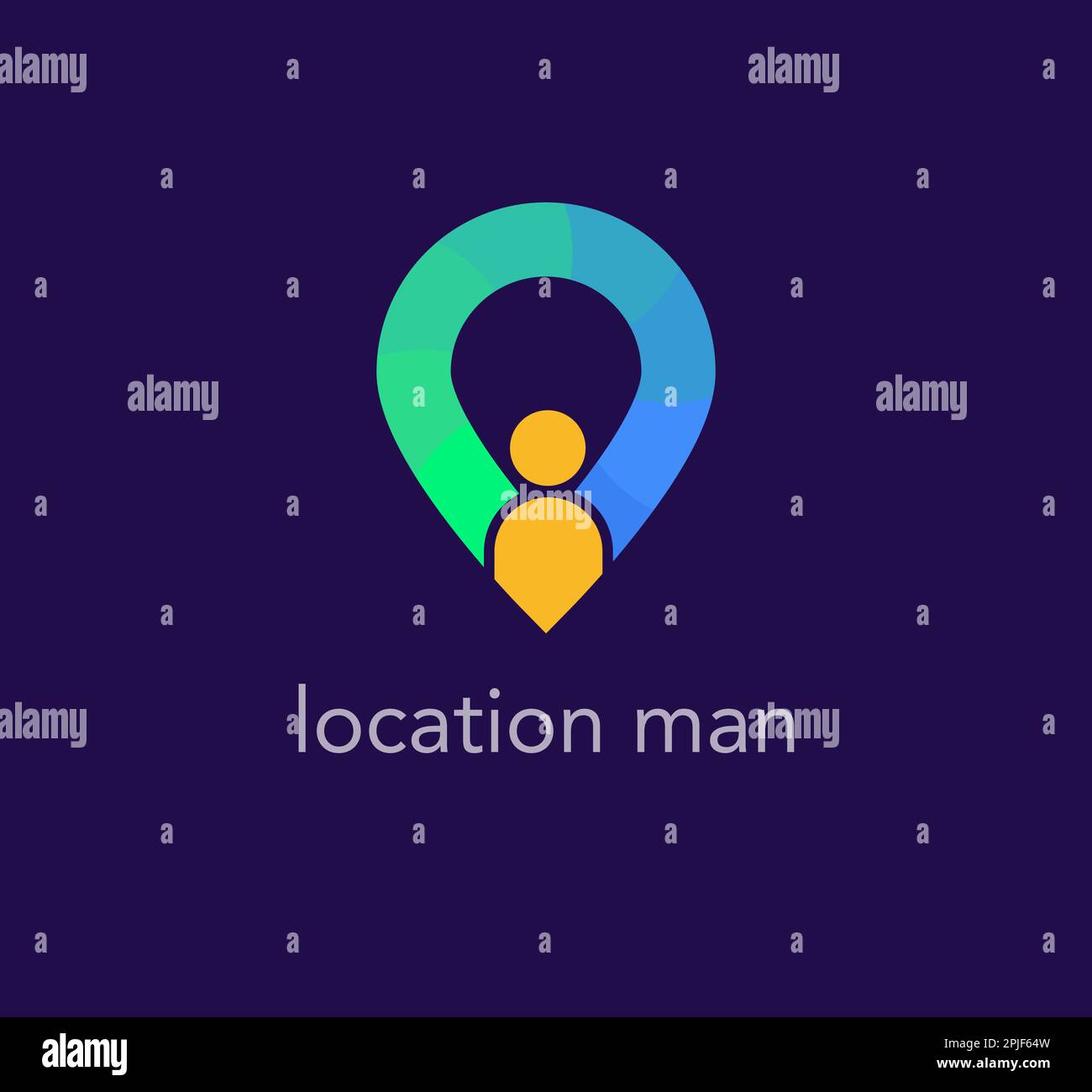 Location man logo in heart. Unique color transitions. people logo ...