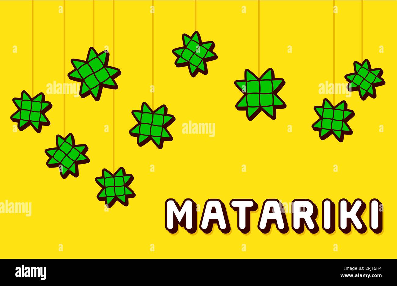 Matariki, Maori New Year celebration. Harakeke whetu (flax stars ...