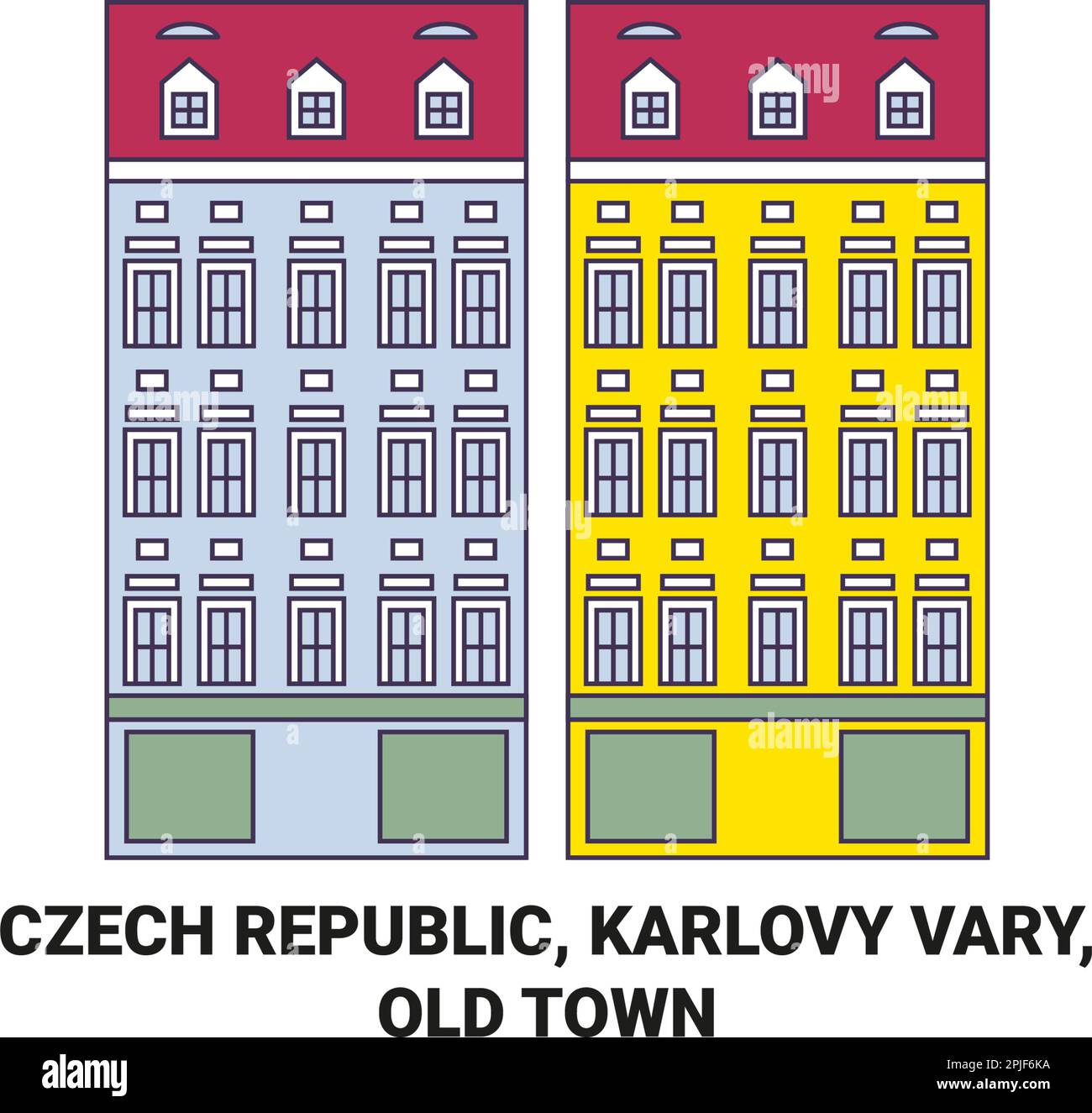Old town of karlsbad Stock Vector Images - Alamy