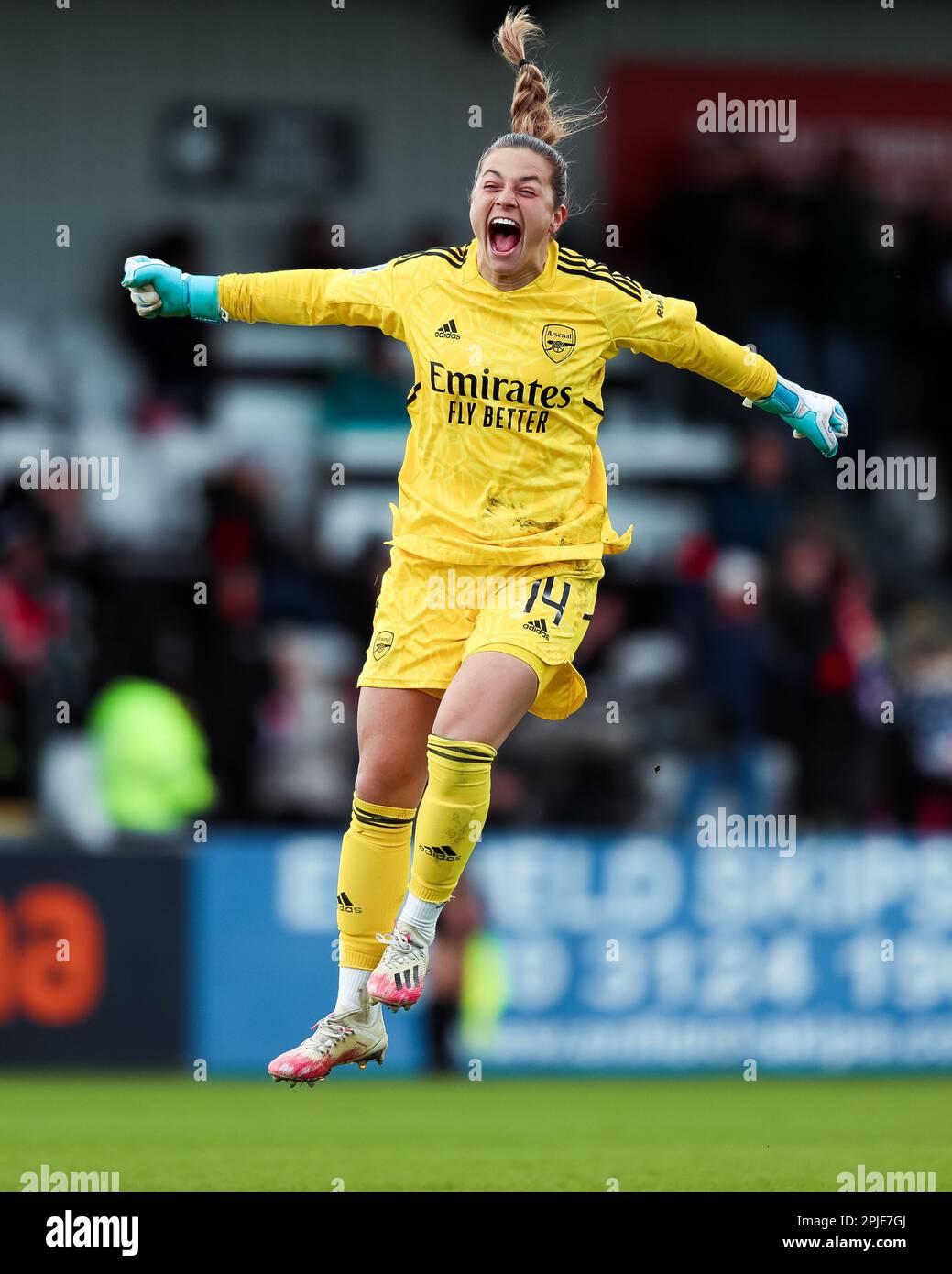 Arsenal's Sabrina D'Angelo celebrates their side's second goal of the ...