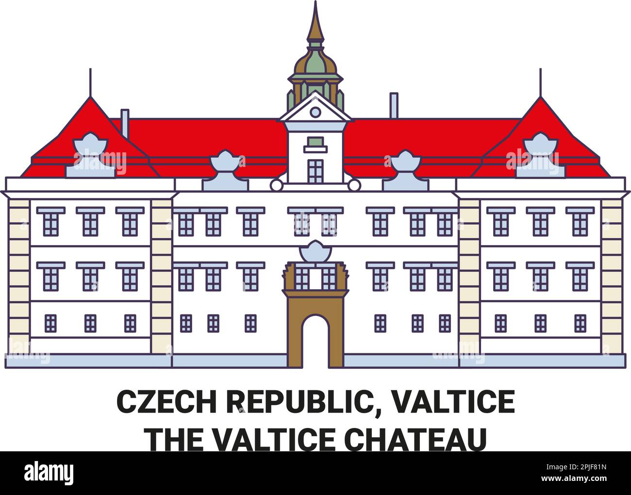 Czech Republic, Valticethe Valtice Chateau travel landmark vector ...