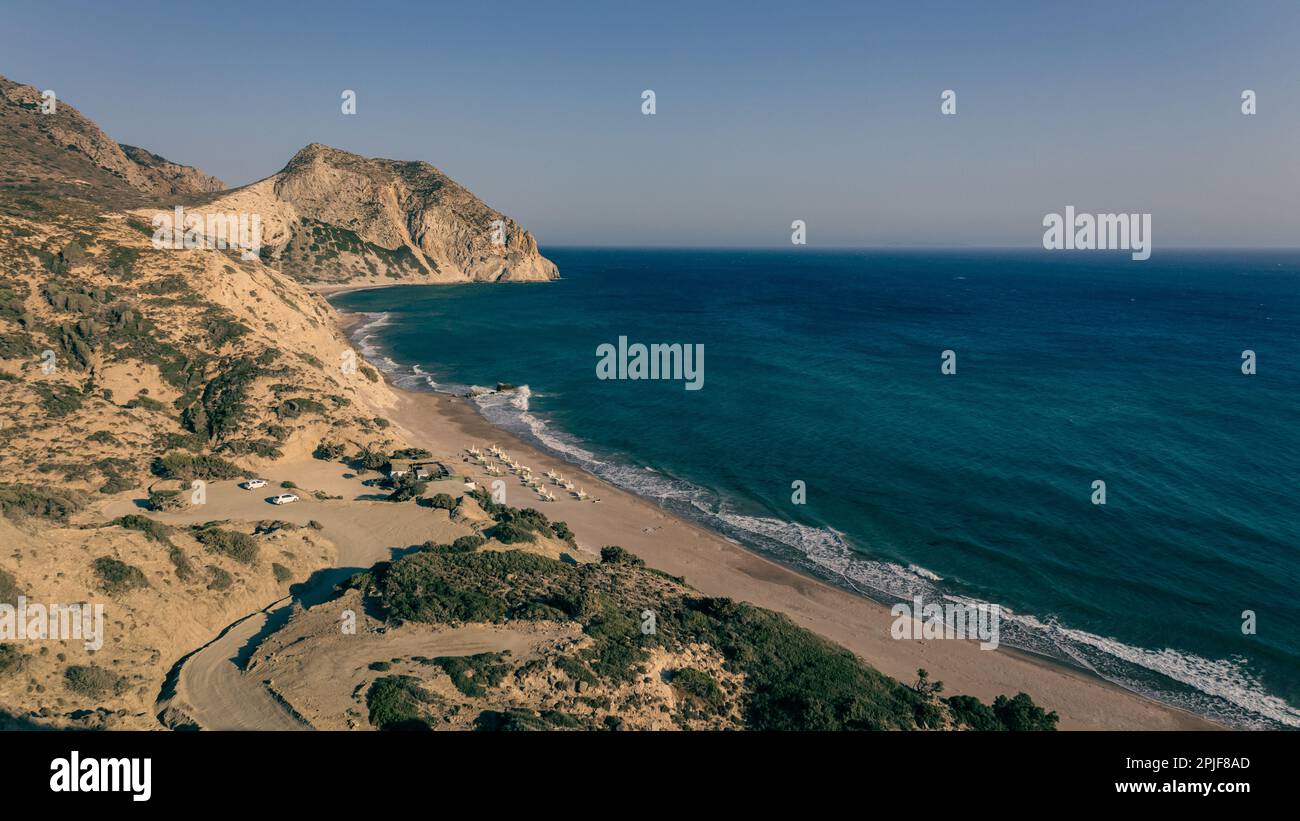 Beautiful day at the Kavo Paradiso beach in kos island, greece Stock ...
