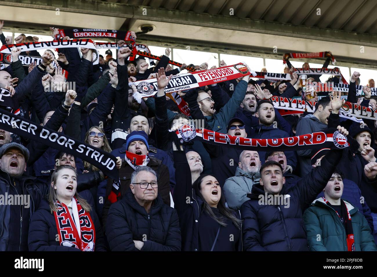 ROTTERDAM - Feyenoord supporters during the Dutch premier league match ...