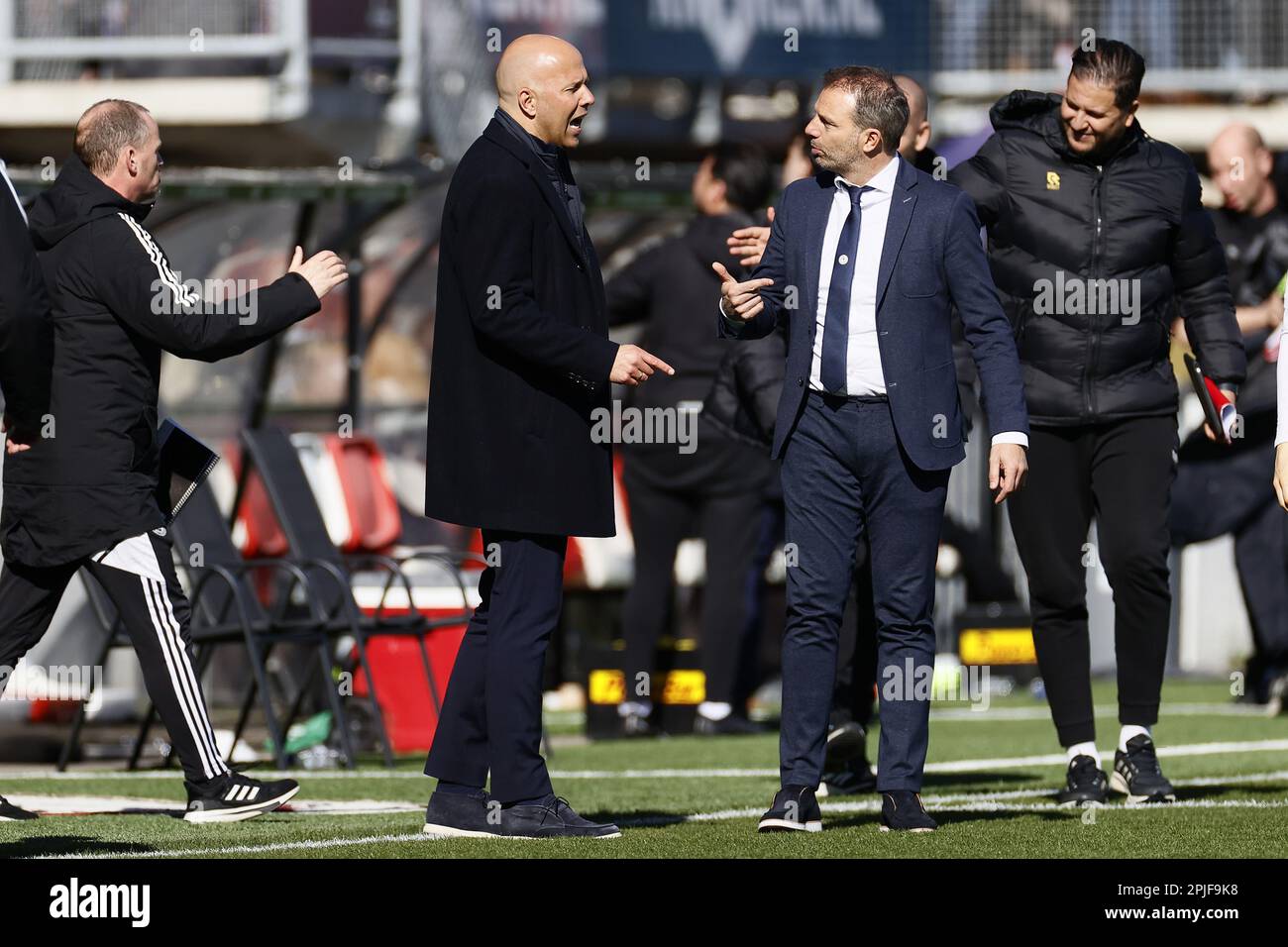 ROTTERDAM - (lr) Feyenoord coach Arne Slot, Sparta Rotterdam coach ...