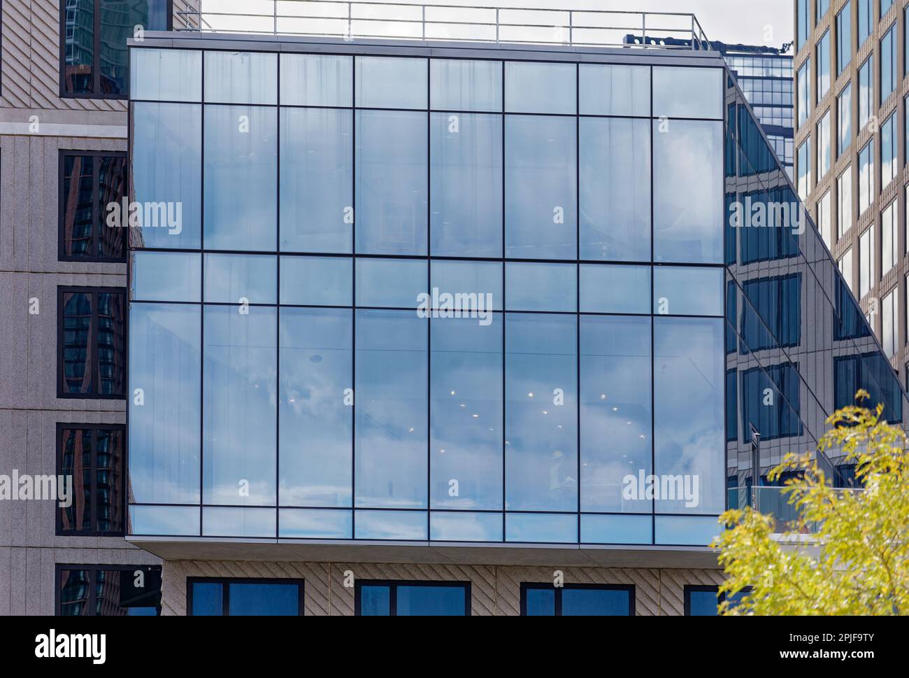 Eagle + West podium block is a two-story mirror Stock Photo - Alamy