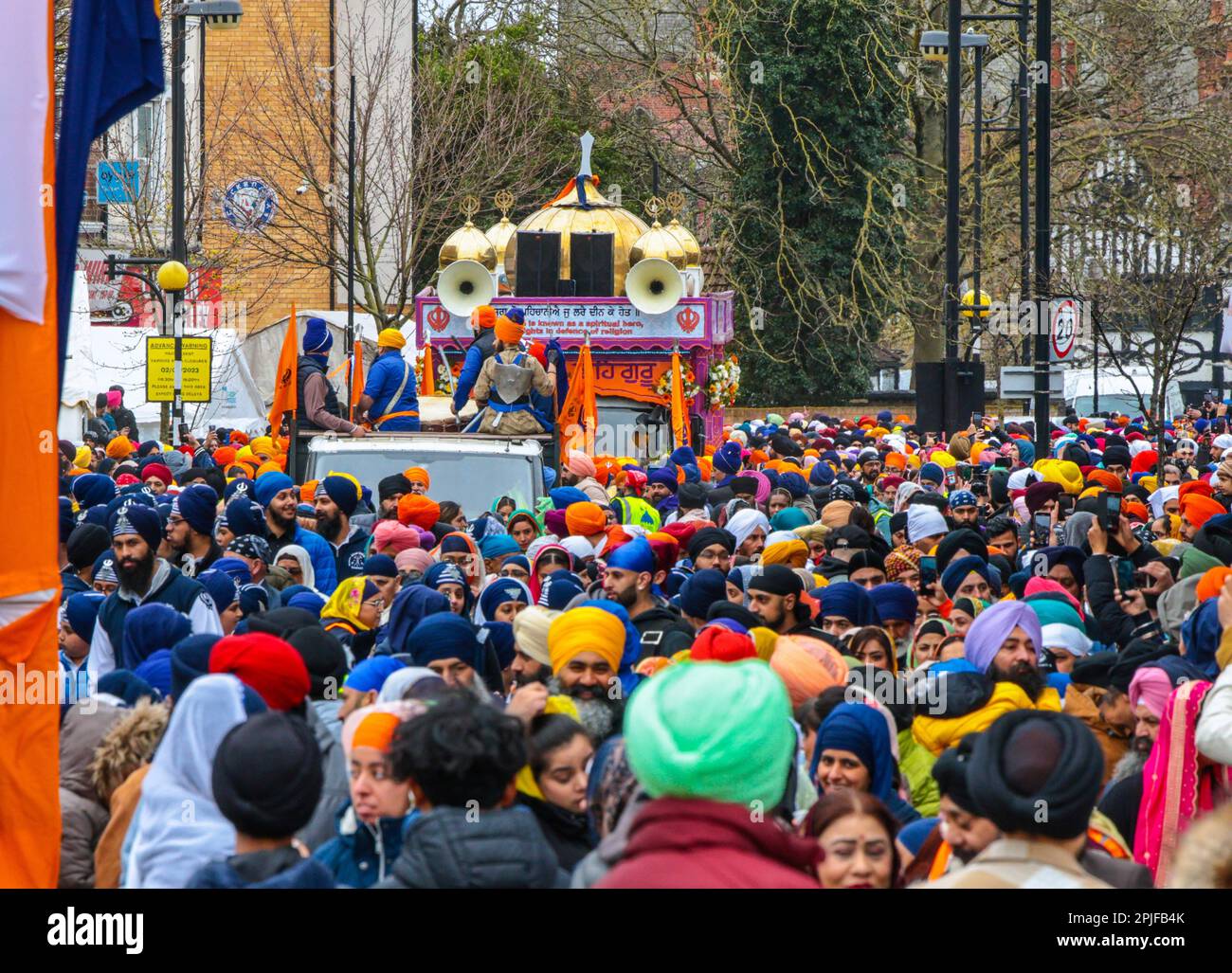 London, UK. 02nd Apr, 2023. Sikh Vaisakhi celebrates the birth of the ...