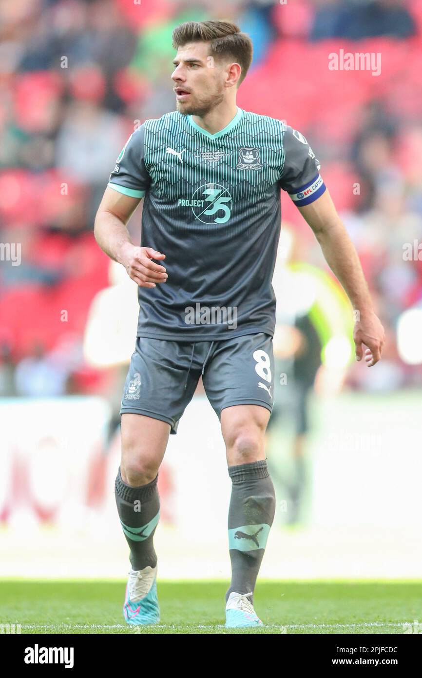 Joe Edwards #8 of Plymouth Argyle during the Papa John's Trophy Final ...
