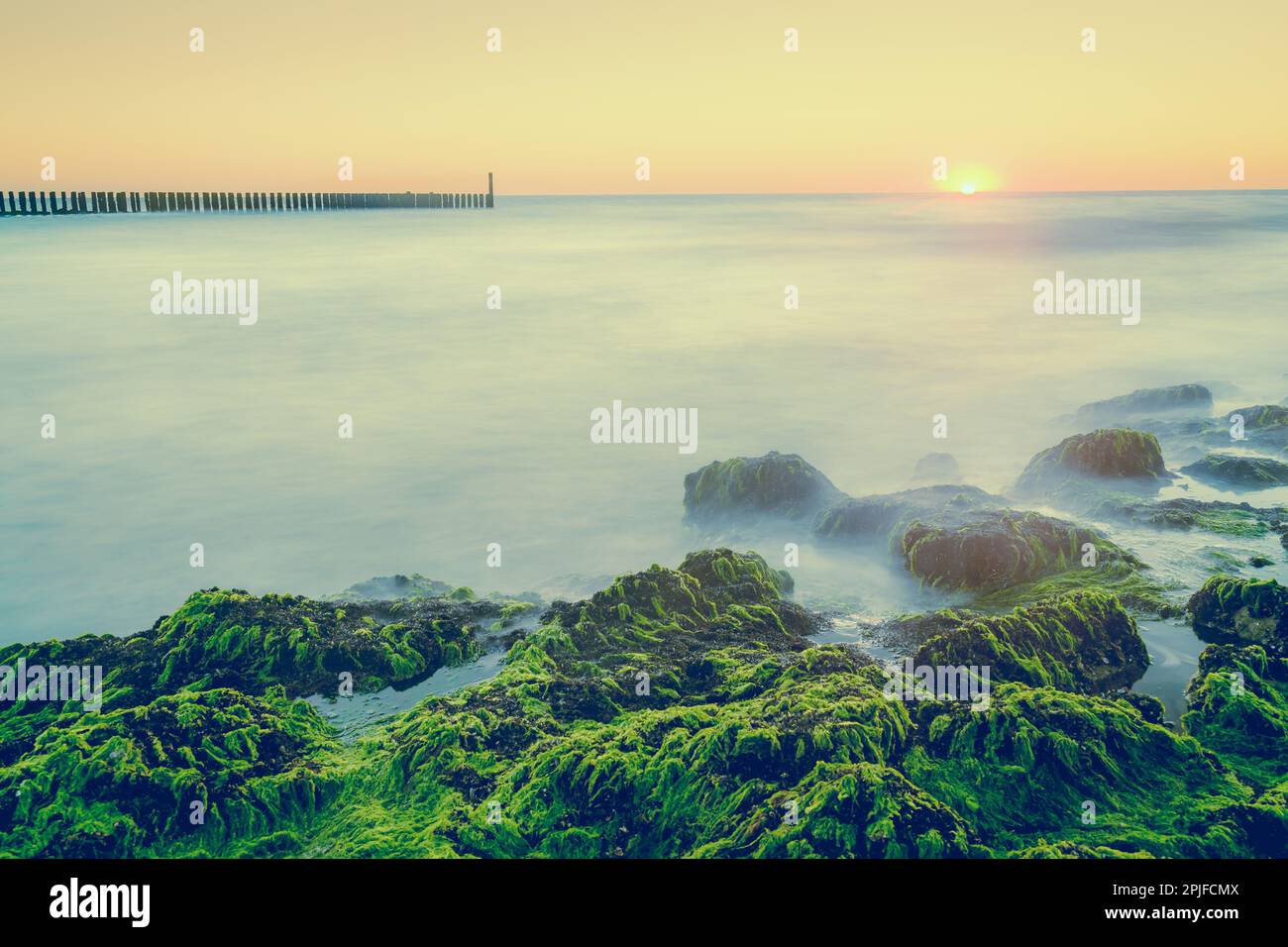 Rocks on the zeeland coast of the netherlands hi-res stock photography ...