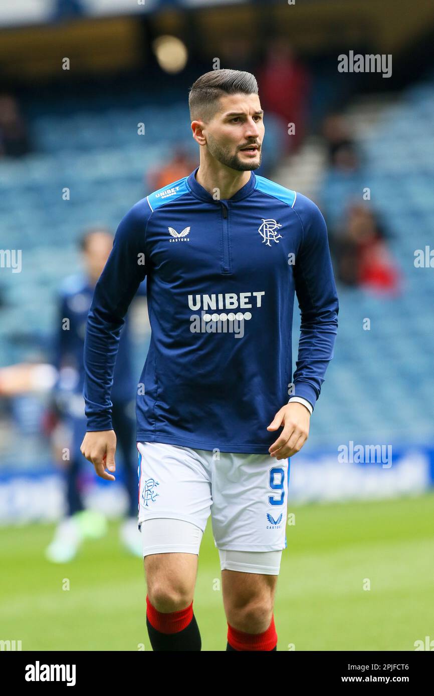 Antonio Colak, Croatian, football player, playing midfield defender for Rangers football team ...