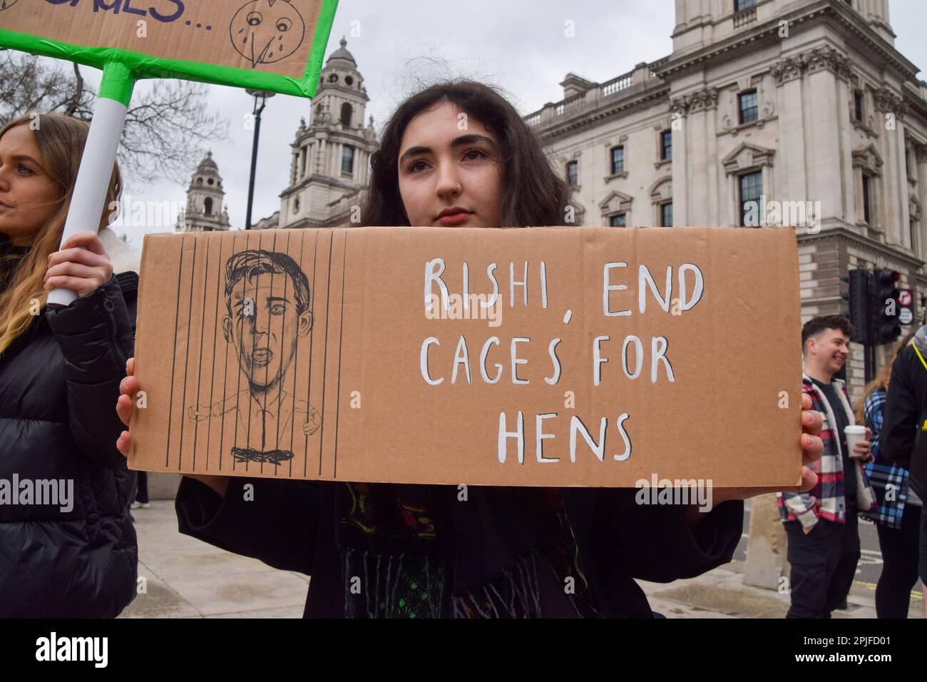London, UK. 2nd April 2023. Animal rights activists staged a protest ...