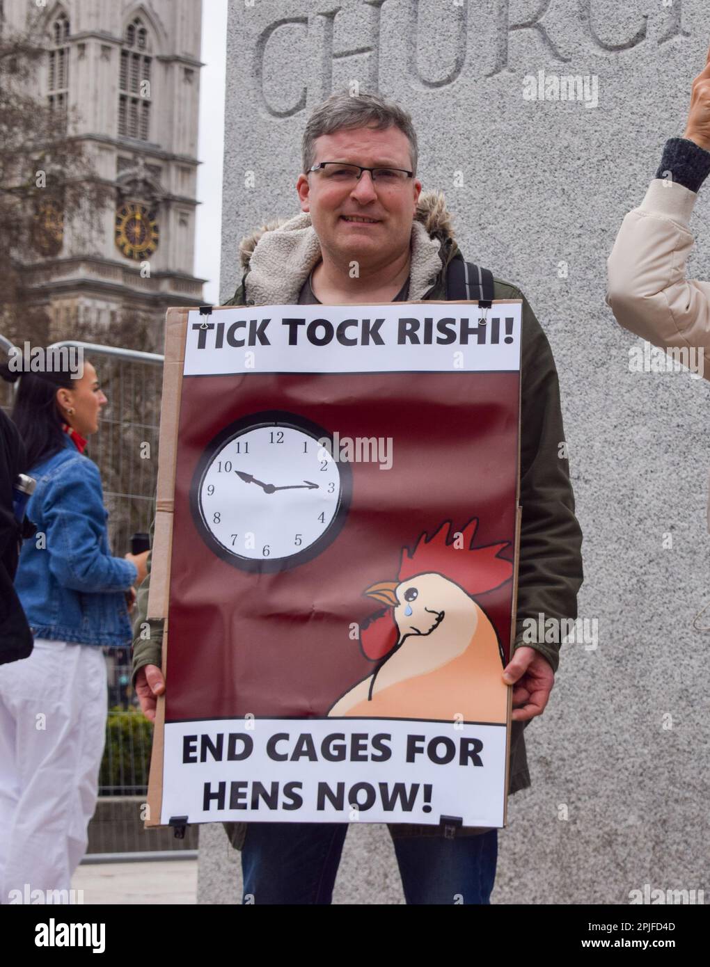 London, UK. 2nd April 2023. Animal rights activists staged a protest ...