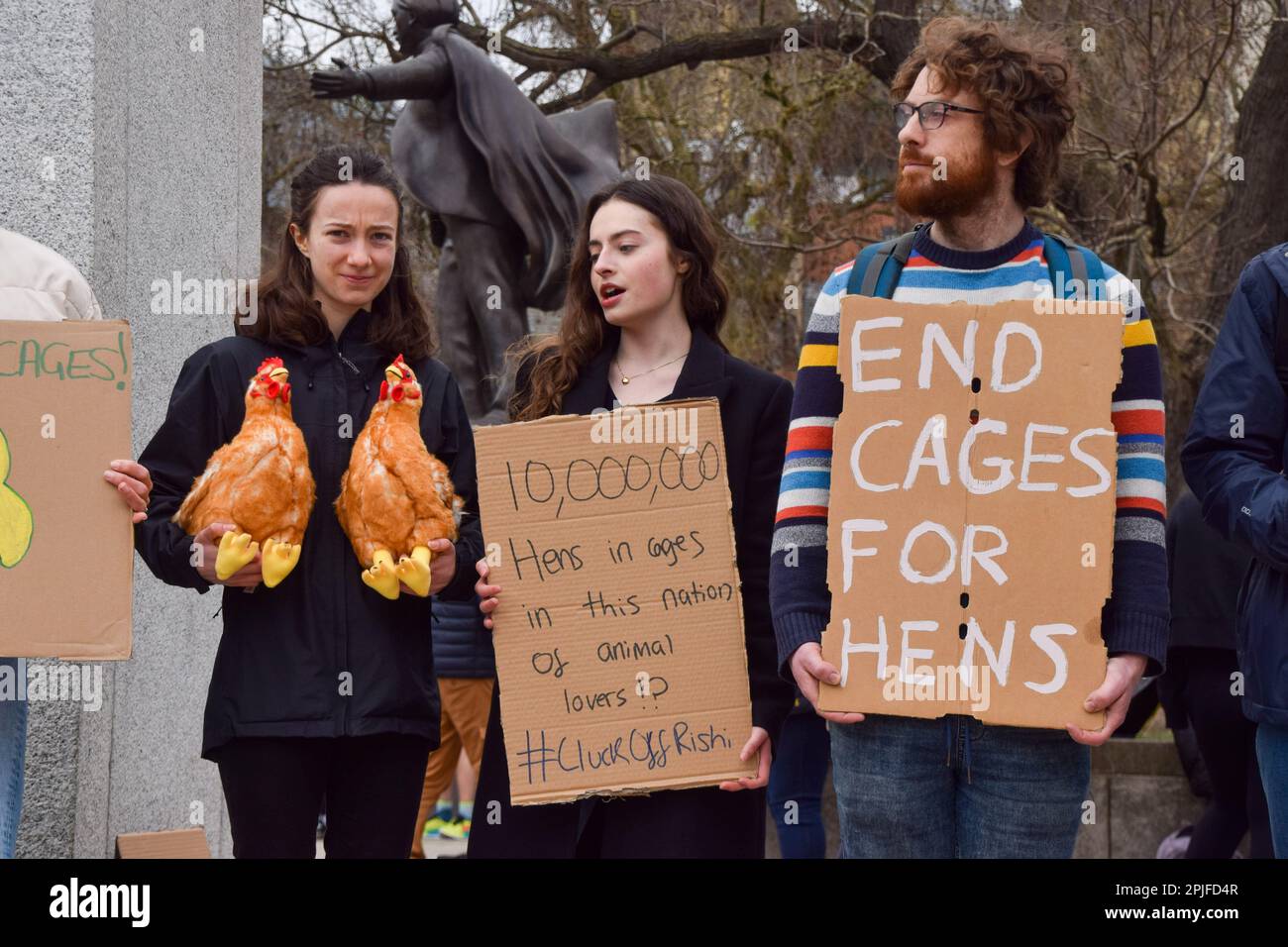 London, UK. 2nd April 2023. Animal rights activists staged a protest ...