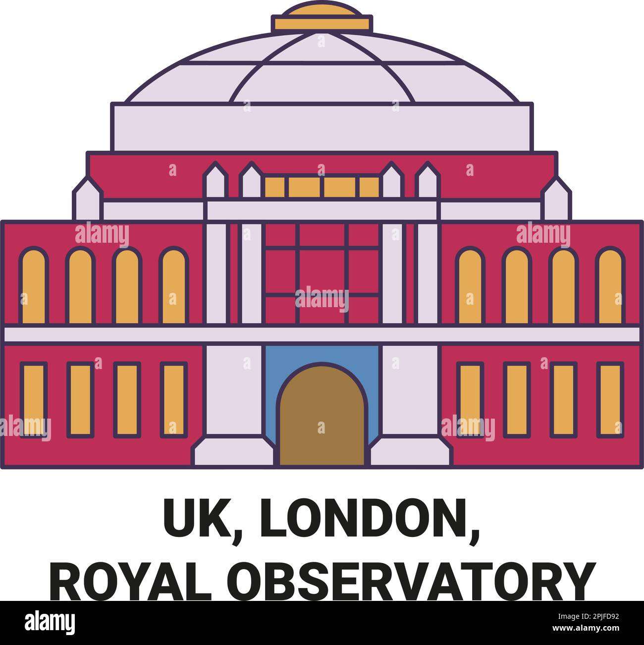 England, London, Royal Observatory travel landmark vector illustration ...