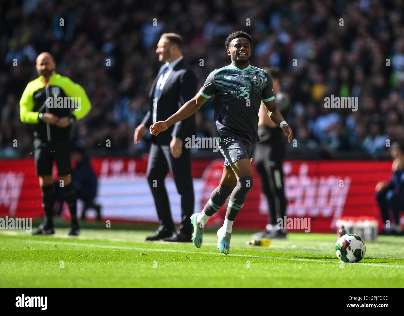 Bali Mumba #17 of Plymouth Argyle in action during the Papa John's ...