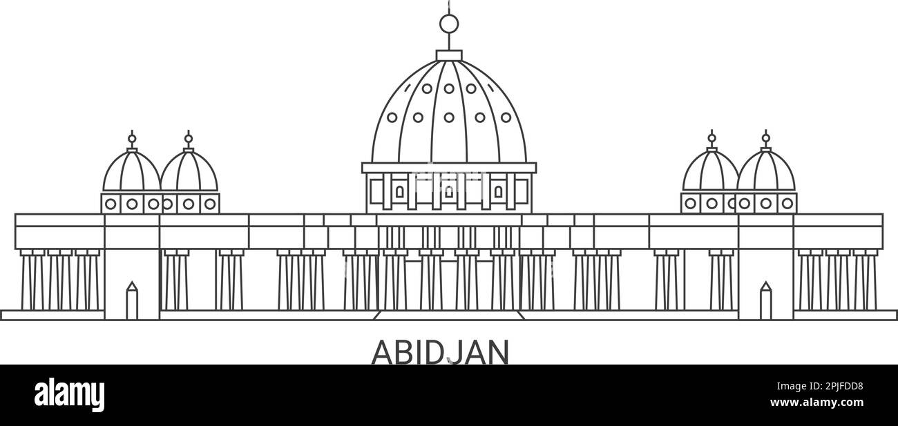 Cote D'ivoire, Abidjan travel landmark vector illustration Stock Vector ...