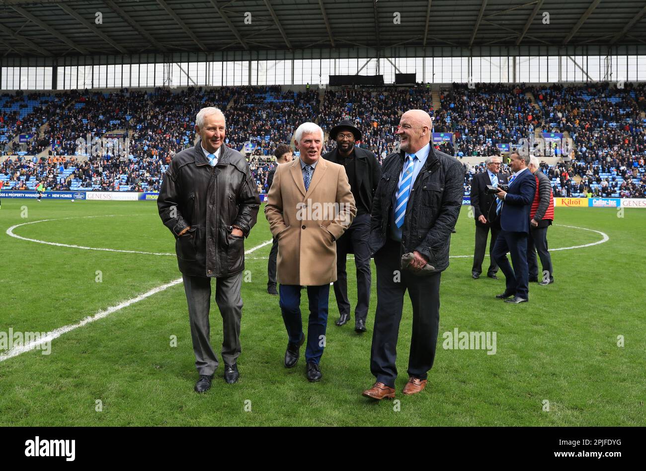 Former Coventry City players walk the pitch on legends day ahead of the ...