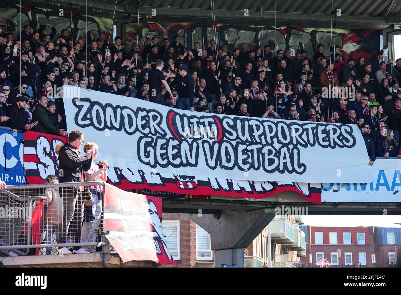 Rotterdam - Banner of Sparta Rotterdam supporters during the match ...