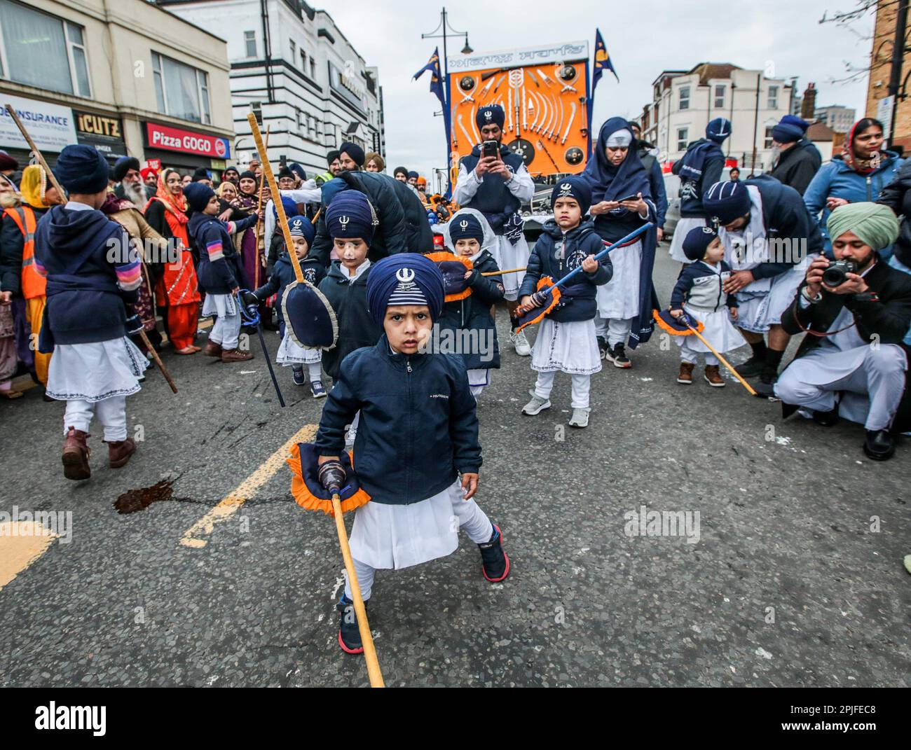 London, UK. 02nd Apr, 2023. Sikh Vaisakhi celebrates the birth of the ...