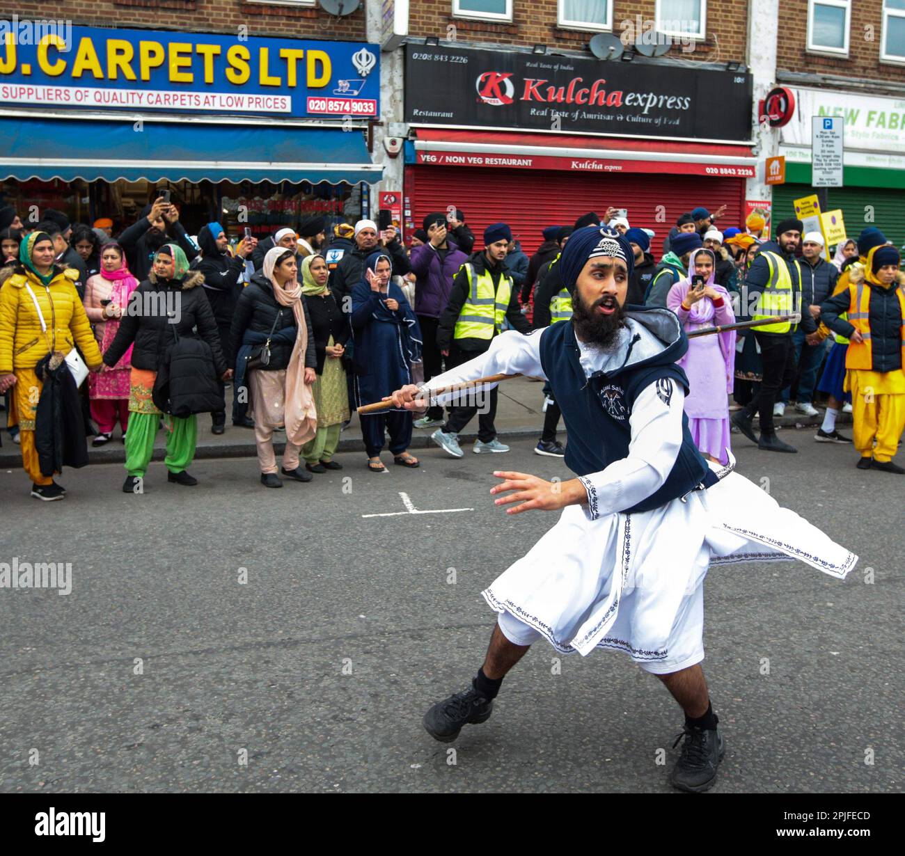 London, UK. 02nd Apr, 2023. Sikh Vaisakhi celebrates the birth of the ...