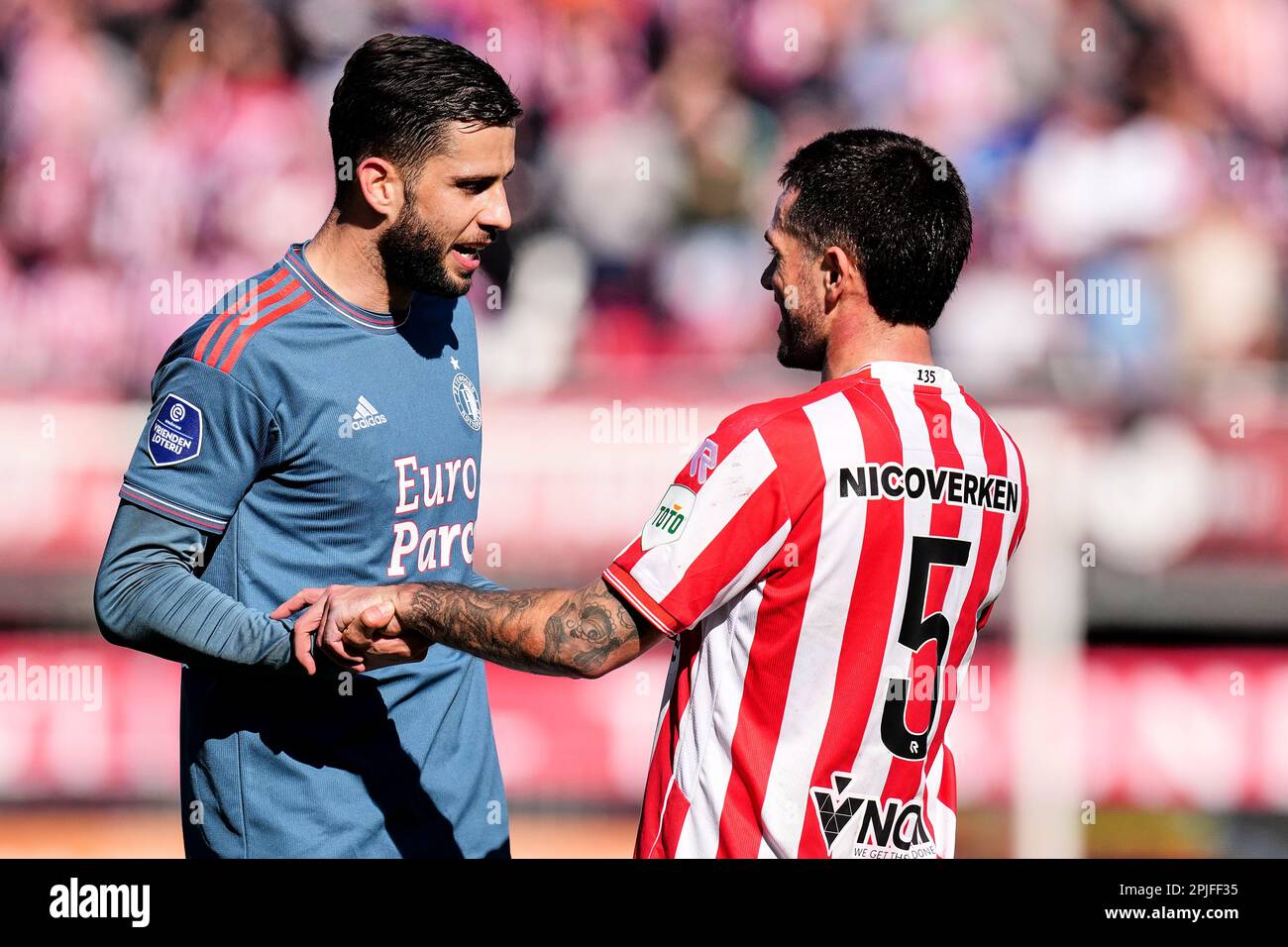 Rotterdam - David Hancko of Feyenoord, Mico Pinto of Sparta Rotterdam ...
