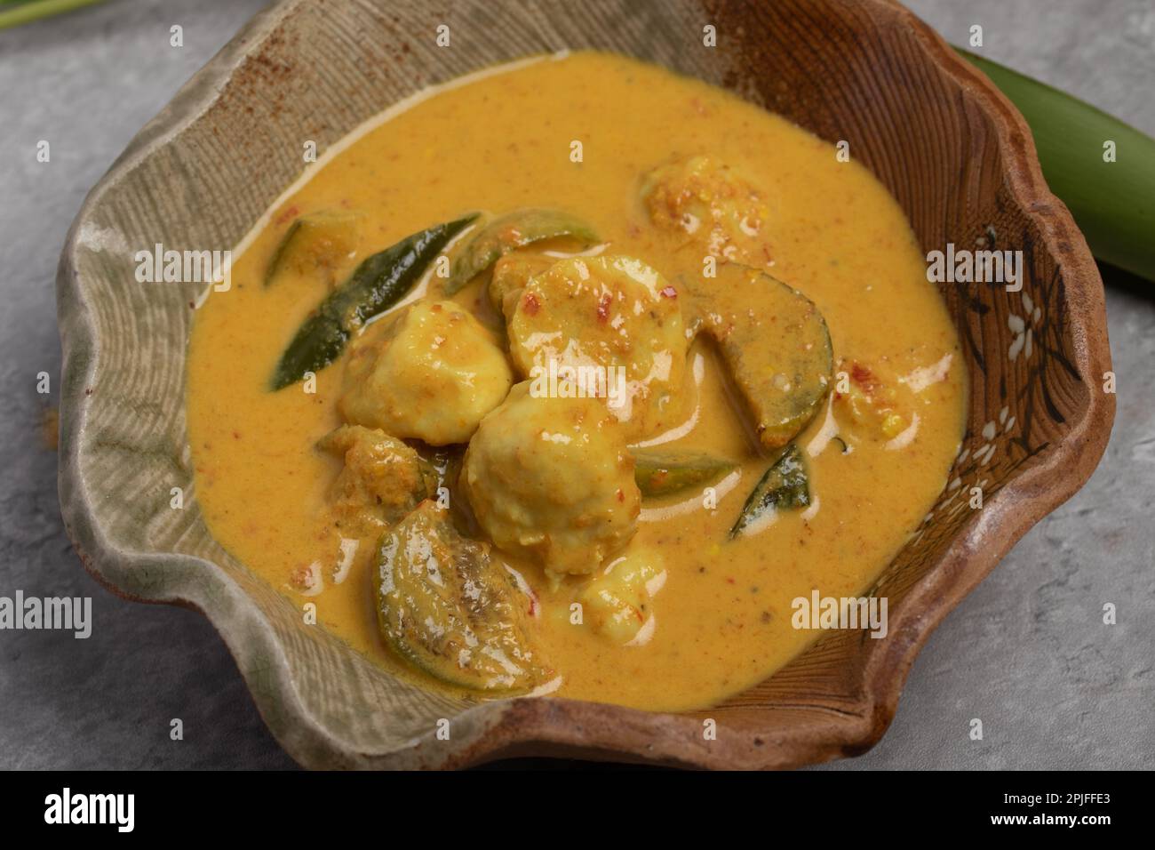 Spicy fish ball curry.Thai food.Copy space Stock Photo - Alamy