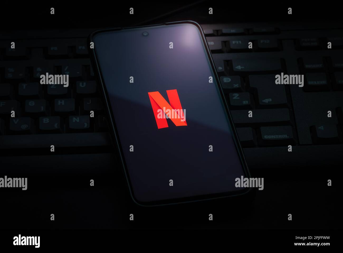Ljubljana, Slovenia - 21 January 2023: Netflix logo on smartphone ...