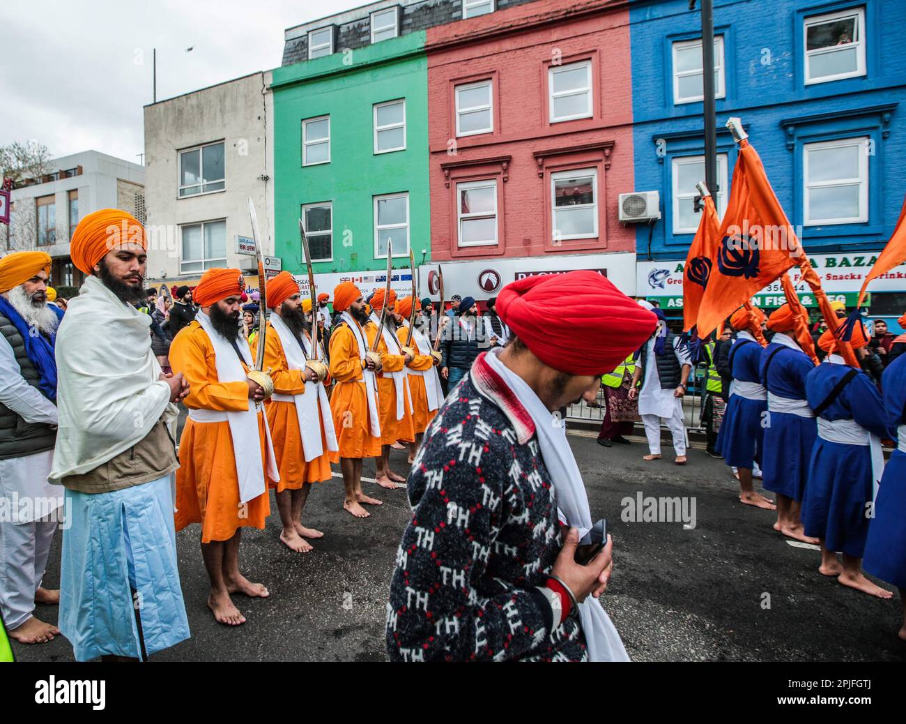 London, UK. 02nd Apr, 2023. Martial Arts demonstration, Sikh Vaisakhi ...