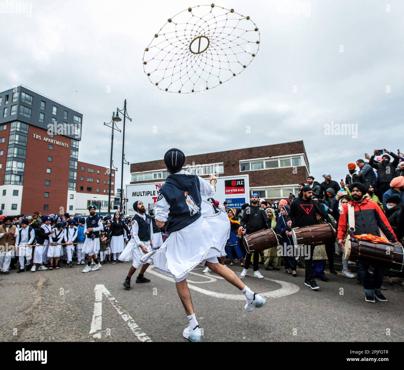 London, UK. 02nd Apr, 2023. Martial Arts demonstration, Sikh Vaisakhi ...