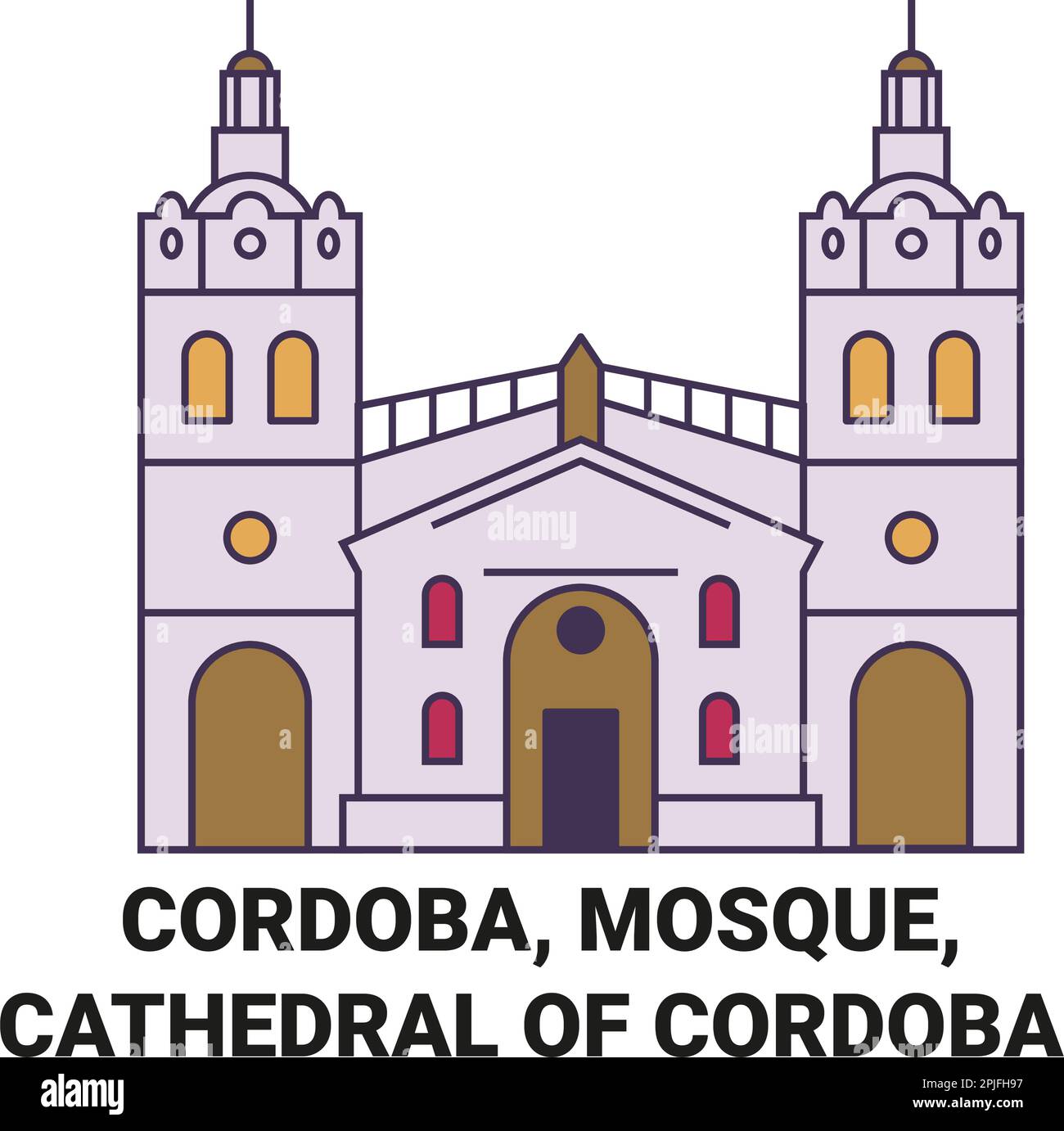 Argentina, Cordoba, Mosque, Cathedral Of Cordoba travel landmark vector ...