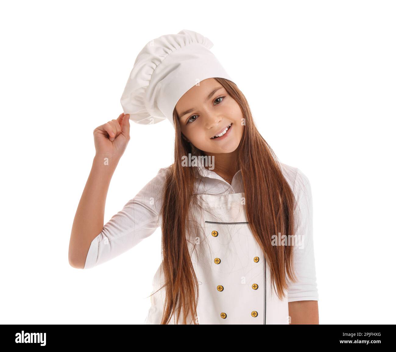 Little baker on white background Stock Photo - Alamy