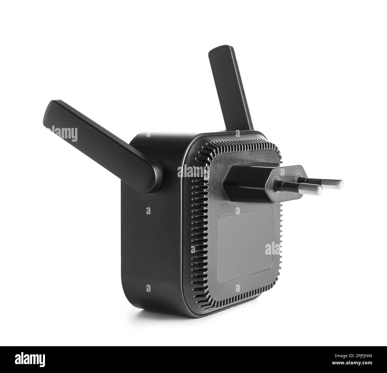 Black WiFi repeater isolated on white background Stock Photo - Alamy