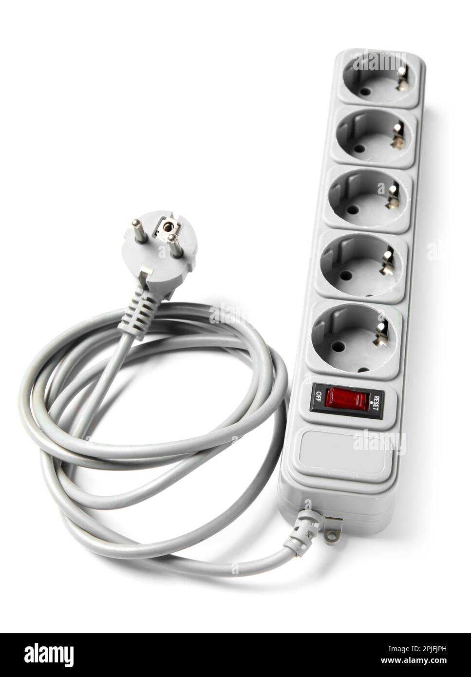 Electric extension cord isolated on white background Stock Photo - Alamy
