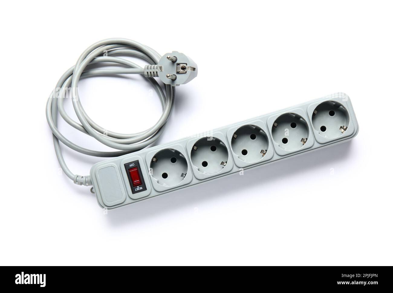 Electric extension cord isolated on white background Stock Photo - Alamy