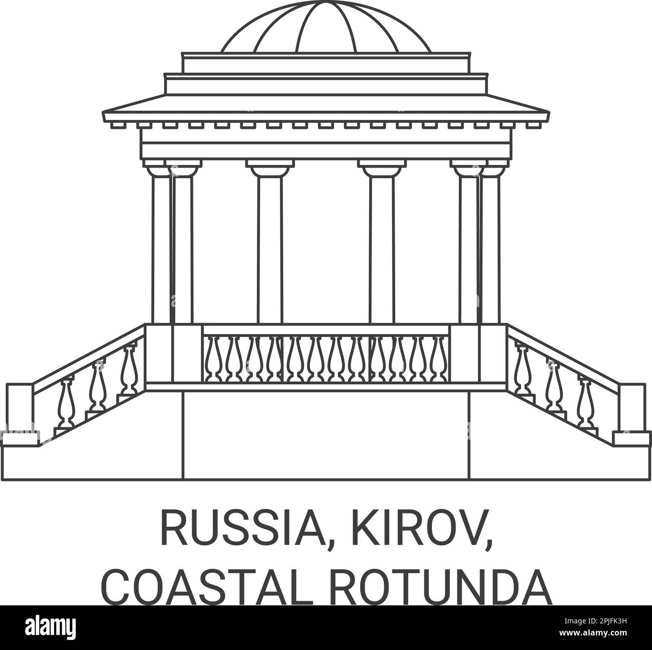 Russia, Kirov, Coastal Rotunda travel landmark vector illustration ...