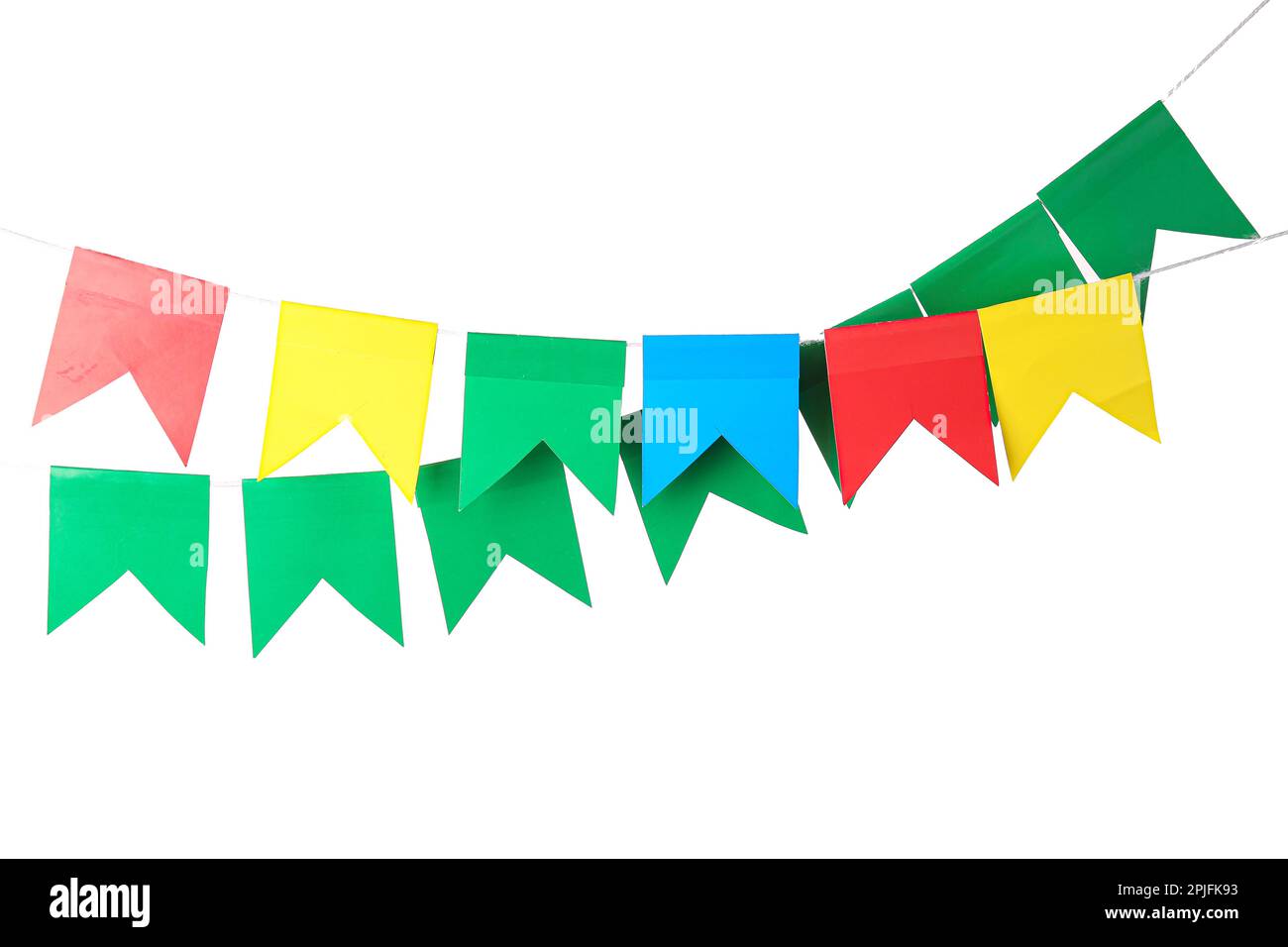 Colorful flags for Festa Junina on white background Stock Photo - Alamy
