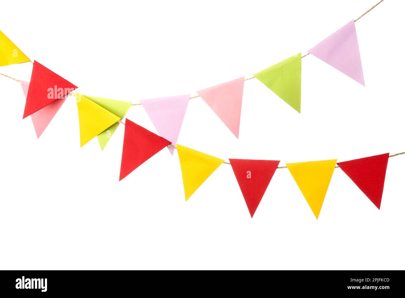 Colorful flags on white background. Festa Junina (June Festival ...