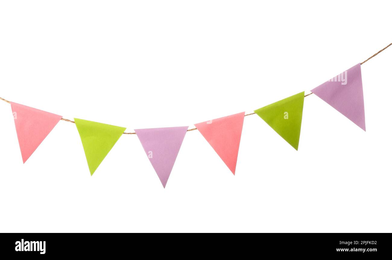 Colorful flags on white background. Festa Junina (June Festival ...