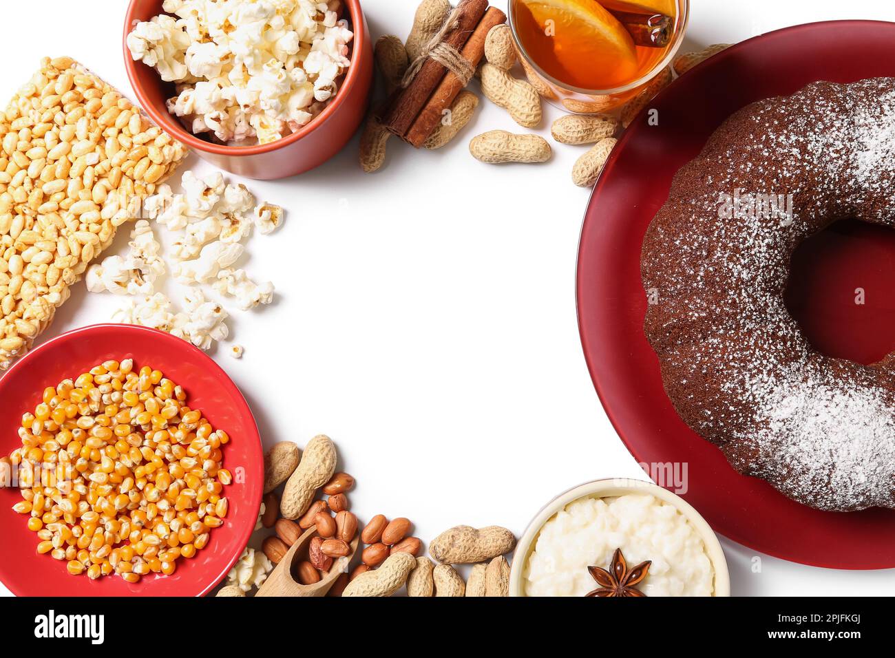 Frame made of traditional food for Festa Junina (June Festival) on ...
