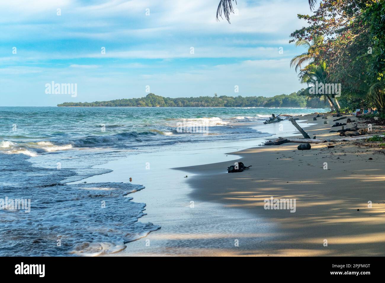 scenic beach of Cocles on the Caribbean side of Costa Rica, Puerto ...