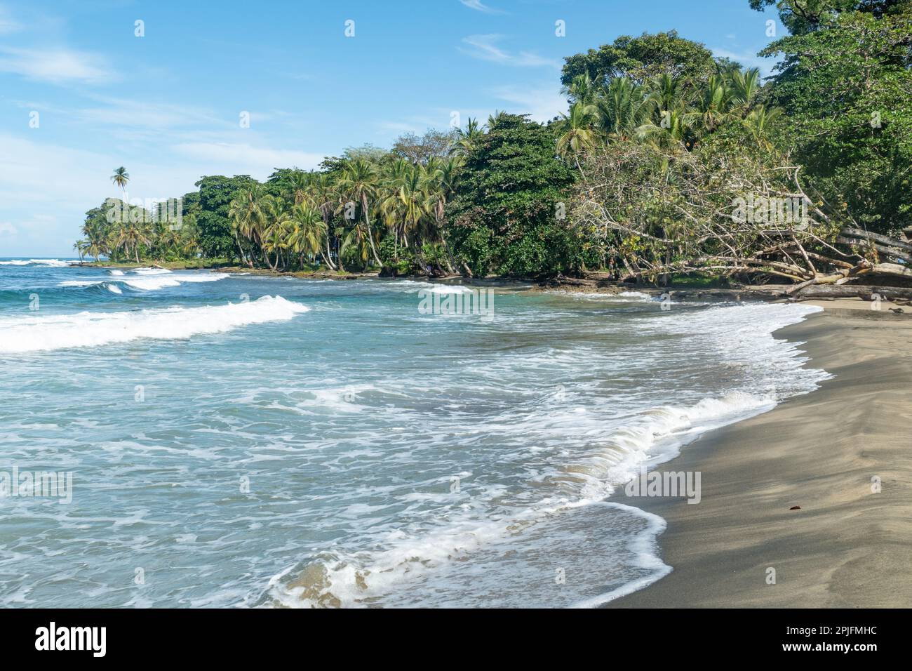 scenic beach of Cocles on the Caribbean side of Costa Rica, Puerto ...